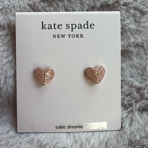 kate spade | Jewelry | Kate Spade Diamond Rose Gold Heart Shape ...